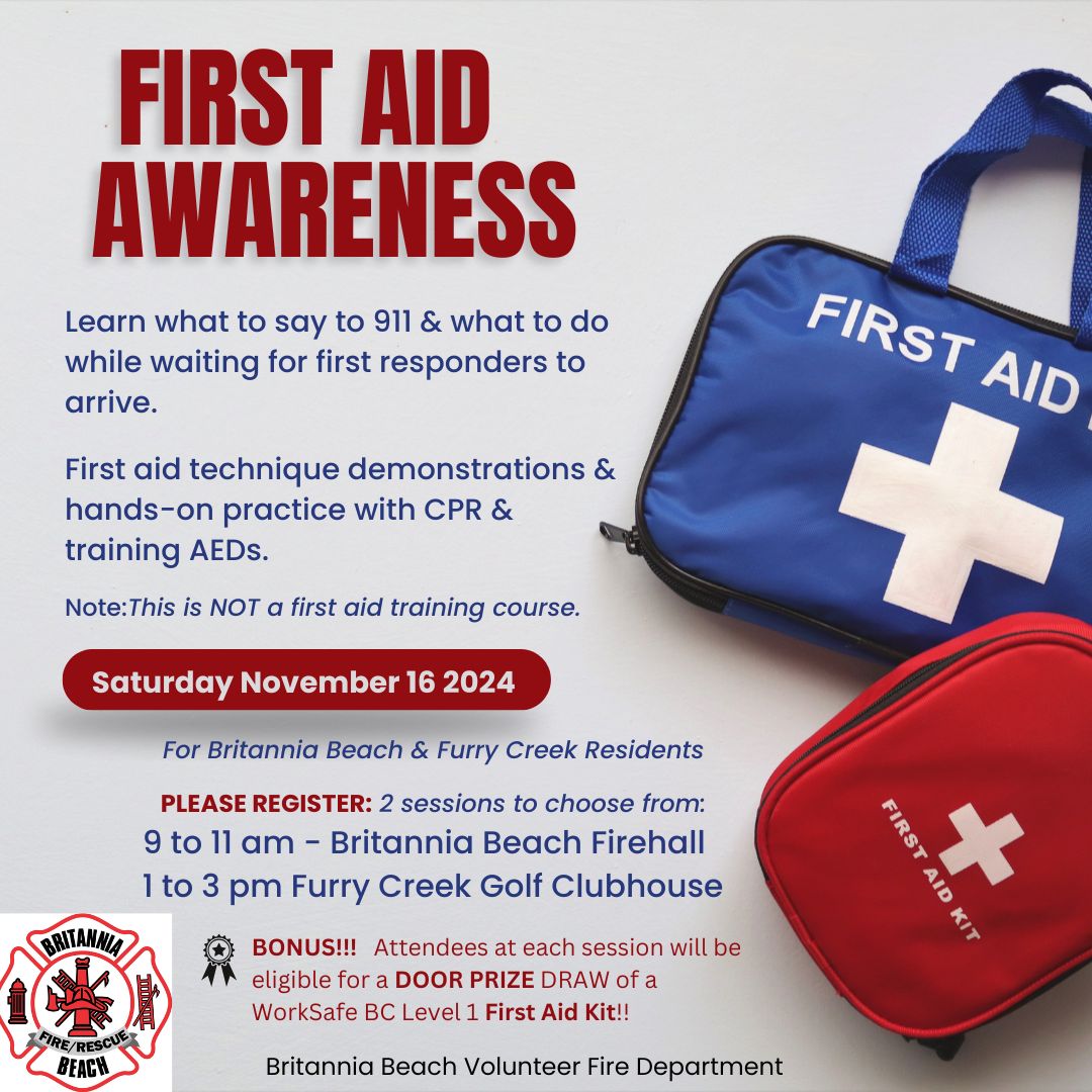 First Aid Awareness Info Session – Britannia Beach Volunteer Firefighters Association
